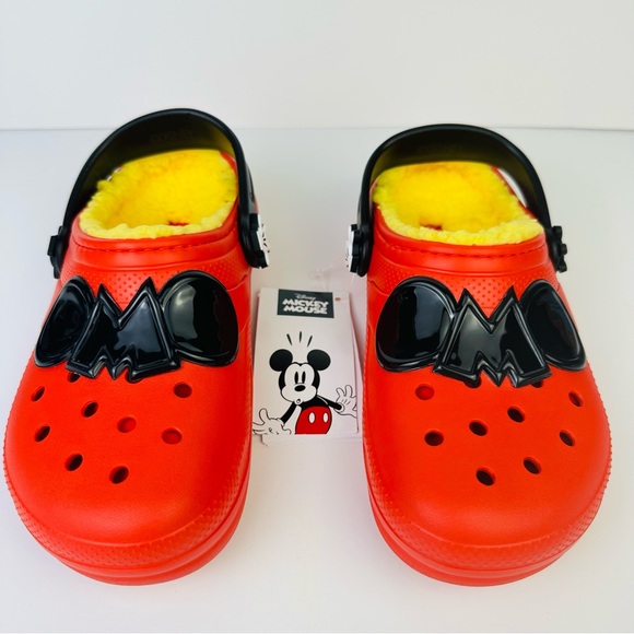 CROCS | Shoes | Crocs Classic Lined Red Clogs Shoes Disney Mickey Mouse ...